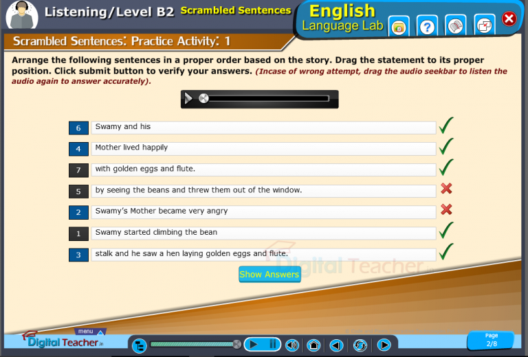 Digital Teacher English Language Lab Listening Software Screens ...